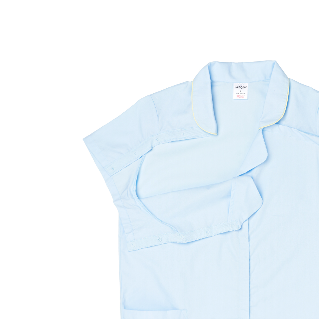 Powder Blue Hospital Pyjama Set in 100% premium cotton – Well Cool Clothing